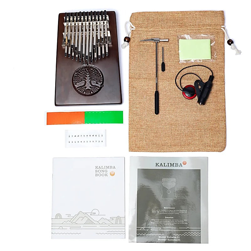 Hluru Kalimba 24 Tasten Nussbaum "Baum des Lebens" – Laminimas e.K